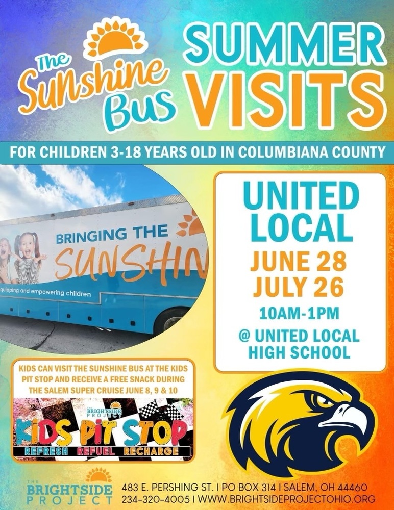 The Sunshine Bus is visiting United Local this summer! | United Elementary